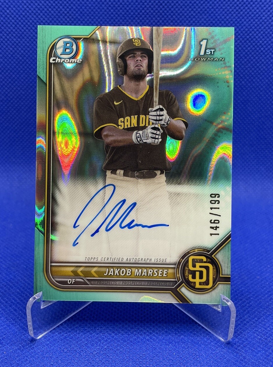 Jakob Marsee 2022 1st Bowman Chrome Aqua Lava Autograph /199 | eBay