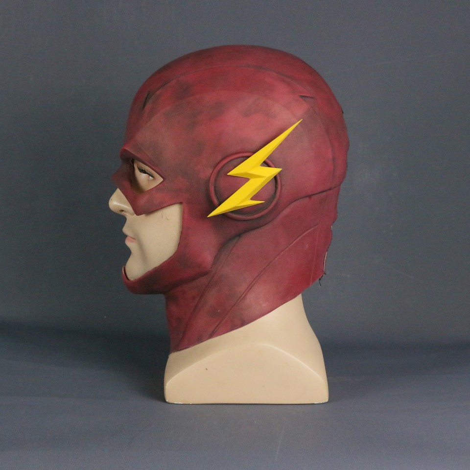 The Flash Mask Allen Cosplay Helmet Halloween Full Face Latex Mask ...