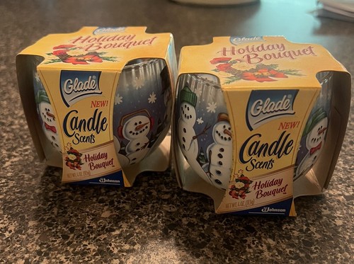 2 Vintage 2001 Glade 4oz Candle Scents Holiday Bouquet Christmas ...