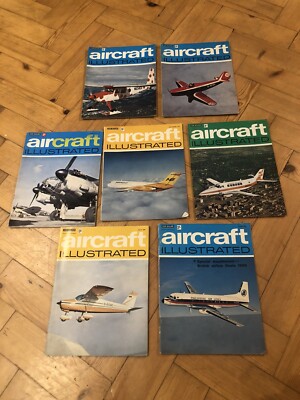 Vintage aviation magazines Aircraft Illustrated Magazines X 7 Job Lot ...
