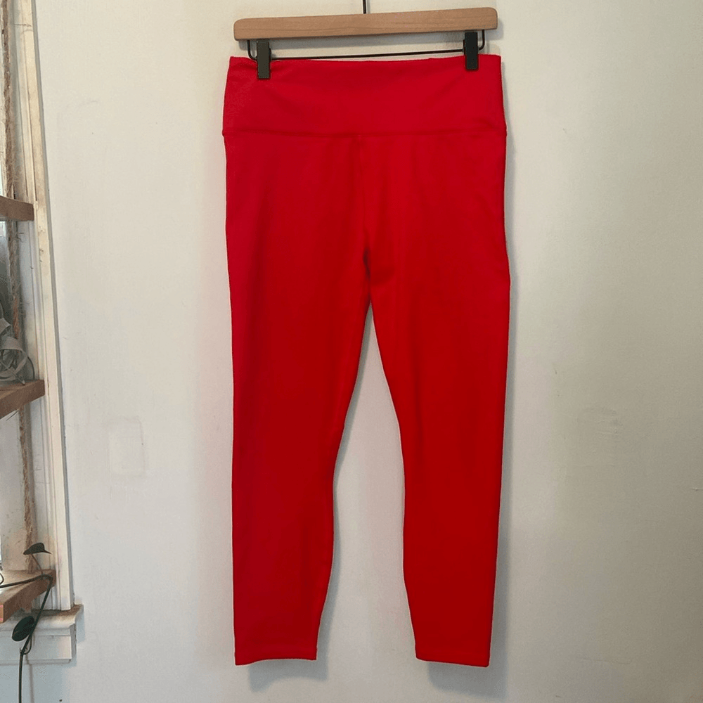 Fabletics Red Criss Cross Back Powerhold Leggings Size Medium | eBay