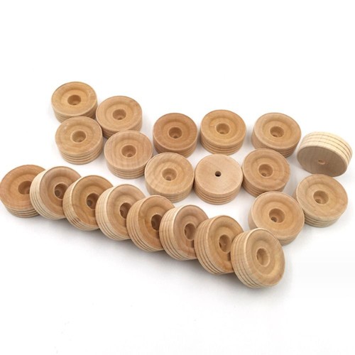 30pcs Wooden Craft Wheels 3x1.2cm Unfinshed Wheels Wooden Wheels DIY ...