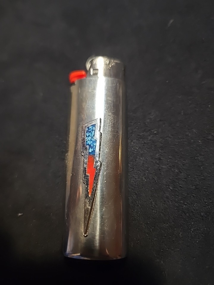 Vtg Lighter Case Lightning Bolt Western Cover Holder Sleeve Turquoise ...