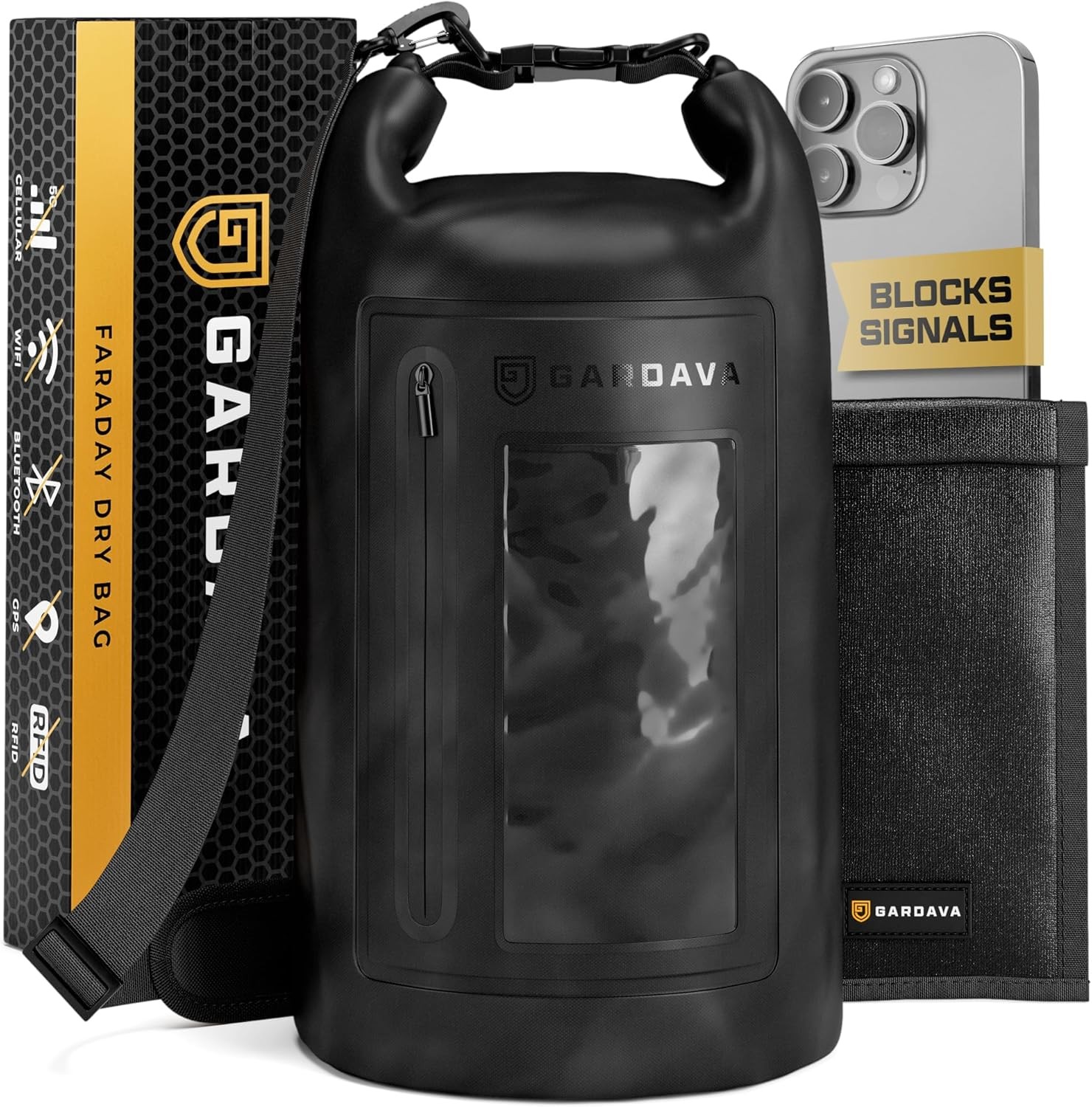 Faraday Bag, Military Grade Shield Bag, Waterproof EMP Cage, Dry Bag ...