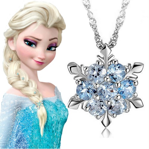 Wholesale Forzen Queen Elas Snowflake Blue Crystal Pendant Necklace ...