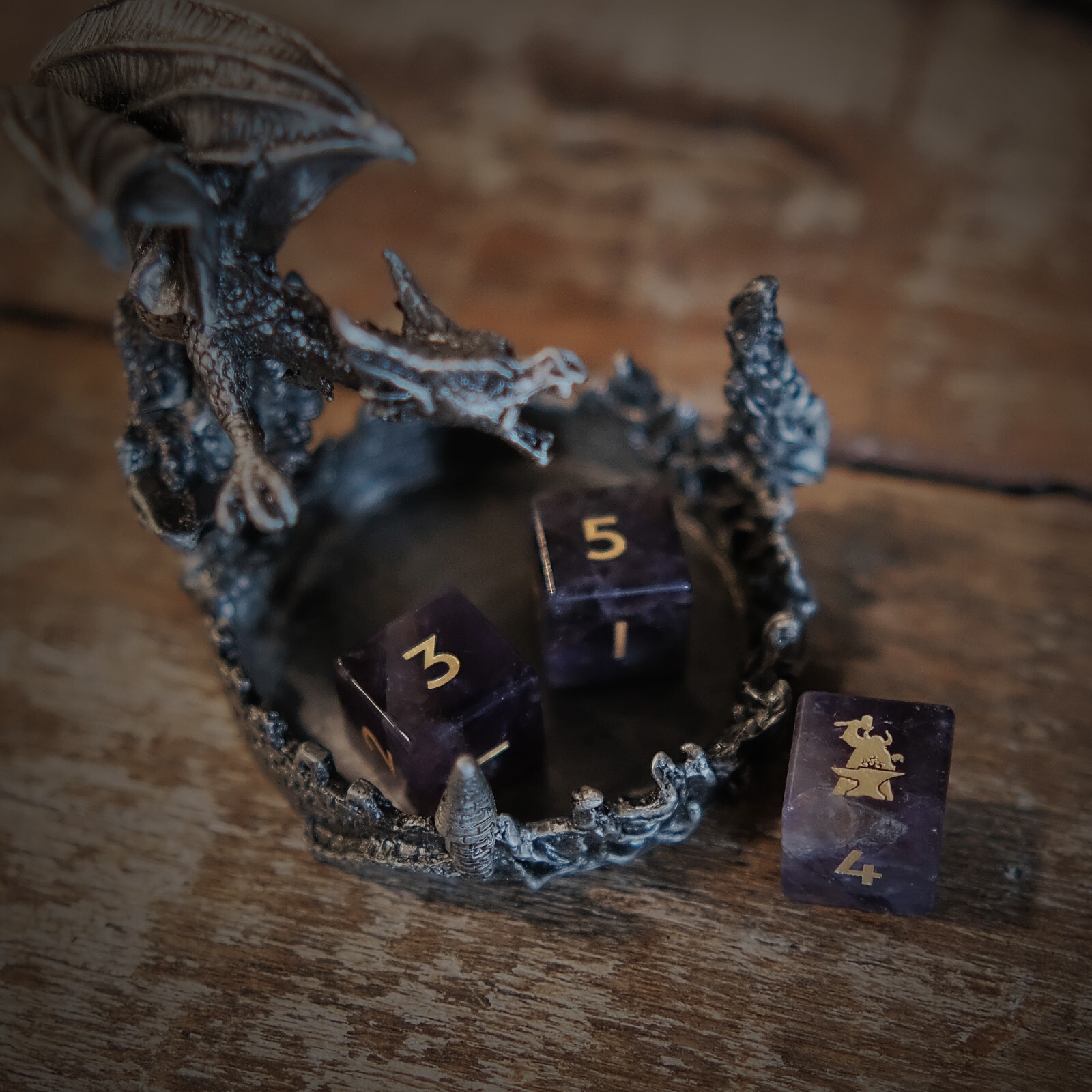 Natural Amethyst Gemstone D6 Dice for DND RPG Table-top Board Game ...