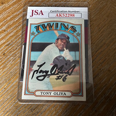 autographed 1972 Topps TONY OLIVA HOF . JSA CERT | eBay