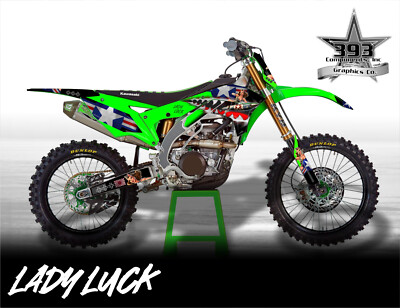 Kawasaki KX450F Pinup Lady Luck Graphics Kit 2016-2018 KX 450 decal ...