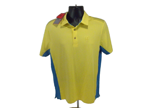 Short Par 4 Mens Polo Shirt M Yellow Blue Whitfield Golf Performance ...