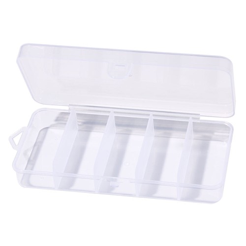 10x Fishing Lures Storage Box 5 Compartments Plastic Tackle Bait Case ...