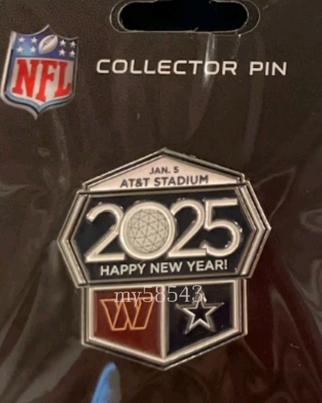 Washington Commanders Dallas Cowboys GAME DAY PIN 1/5/25 HAPPY NEW YEAR ...