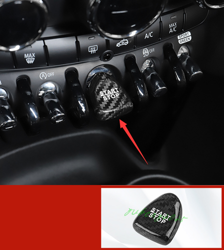 Real Carbon Fiber Engine Start Stop Cover Trim For Mini Cooper F55 F56 ...