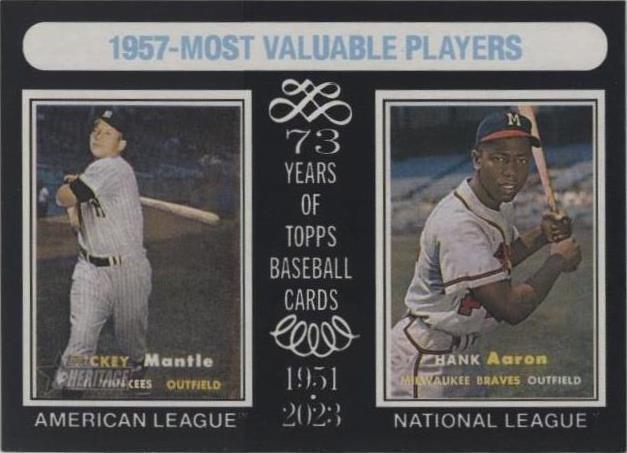 2024 Topps Heritage Mini - MVP Mickey Mantle, Hank Aaron #190 Black ...