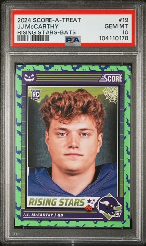 2024 Panini Score-A-Treat Rising Stars Bats #19 JJ McCarthy PSA 10 GEM ...