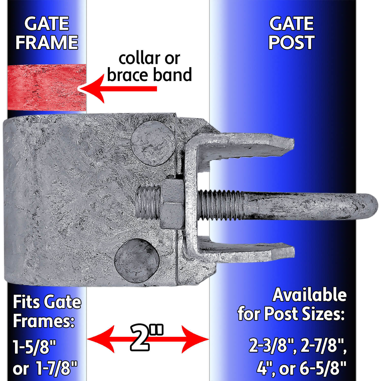 BULL DOG GATE HINGE - Commercial Heavy Duty - Chain Link Fence Gate ...