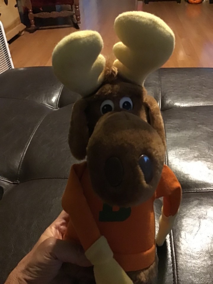 Vintage 1982 Rocky & Bullwinkle Moose Stuffed Animal 20” Plush by ...