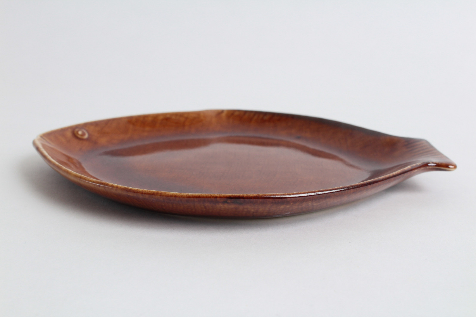 Seto ware Japanese Pottery Mola Mola Fish shape Plate Gloss Brown | eBay