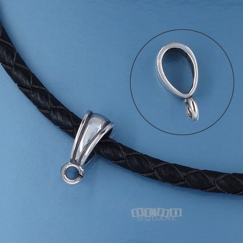 Oxidized Solid Sterling Silver V Pendant Bail Connector w/Open Loop ...
