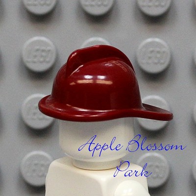 NEW Lego City Dark RED FIREFIGHTER HELMET Fireman Minifig Head Gear ...