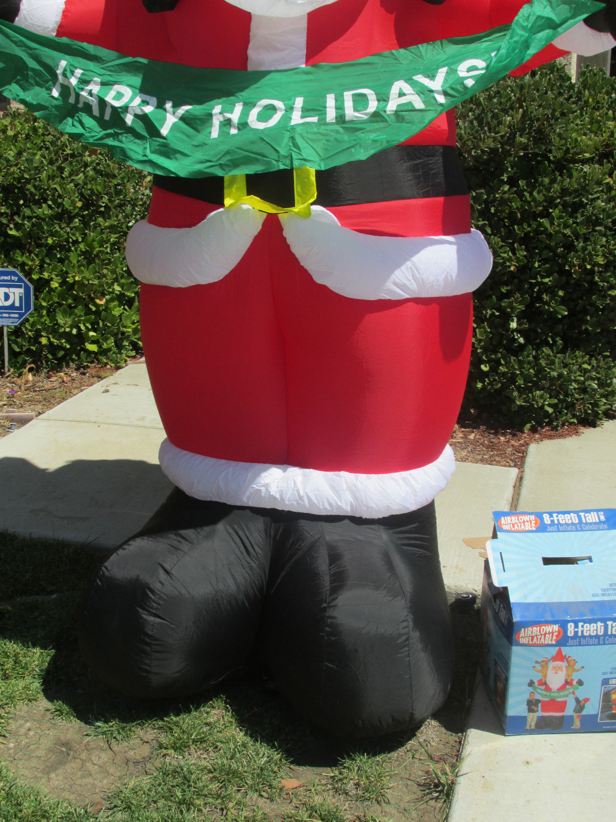 Gemmy 8 Foot Santa Claus & Reindeer Christmas Airblown Inflatable ...