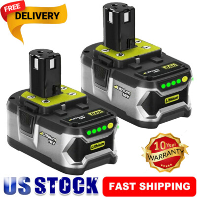 1/2X For RYOBI P108 18V High Capacity Battery LithiumIon One Plus ...
