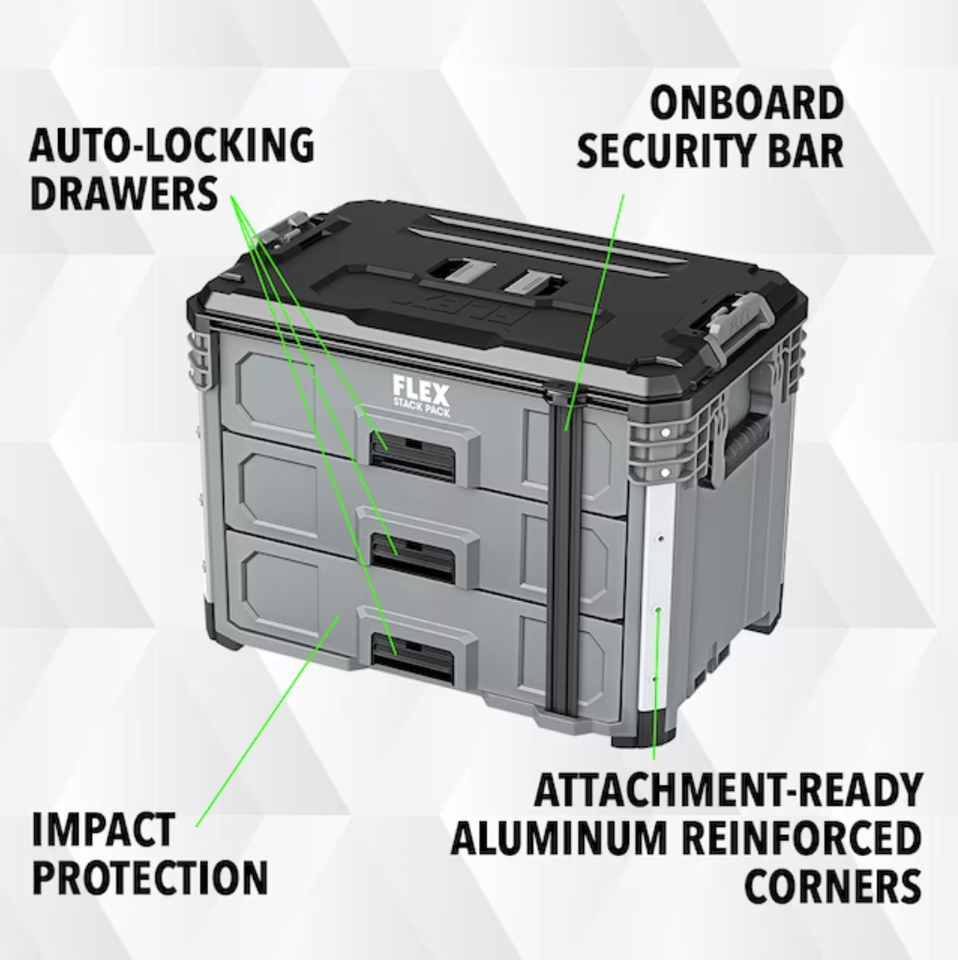 FLEX STACK PACK Tool Chest Storage 3-Drawer Stacking Box FS1105 | eBay