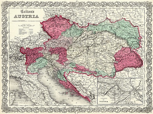 Austria - 1865 - Map Poster | eBay