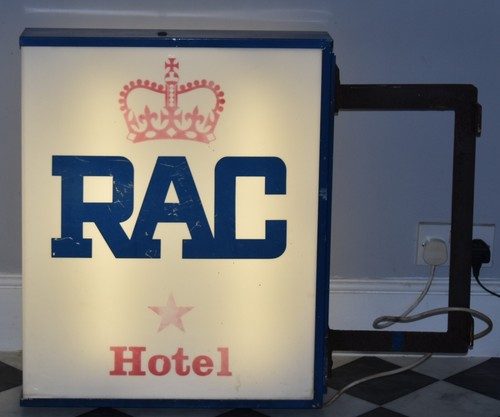 Rare 1960's RAC Illuminated Sign Box Double Sided. Large Size. Inc Iron ...
