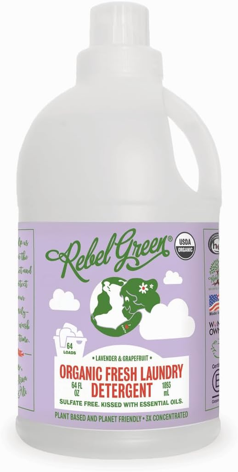 Rebel Green USDA Organic HE Liquid Fresh Laundry Detergent - Natural ...