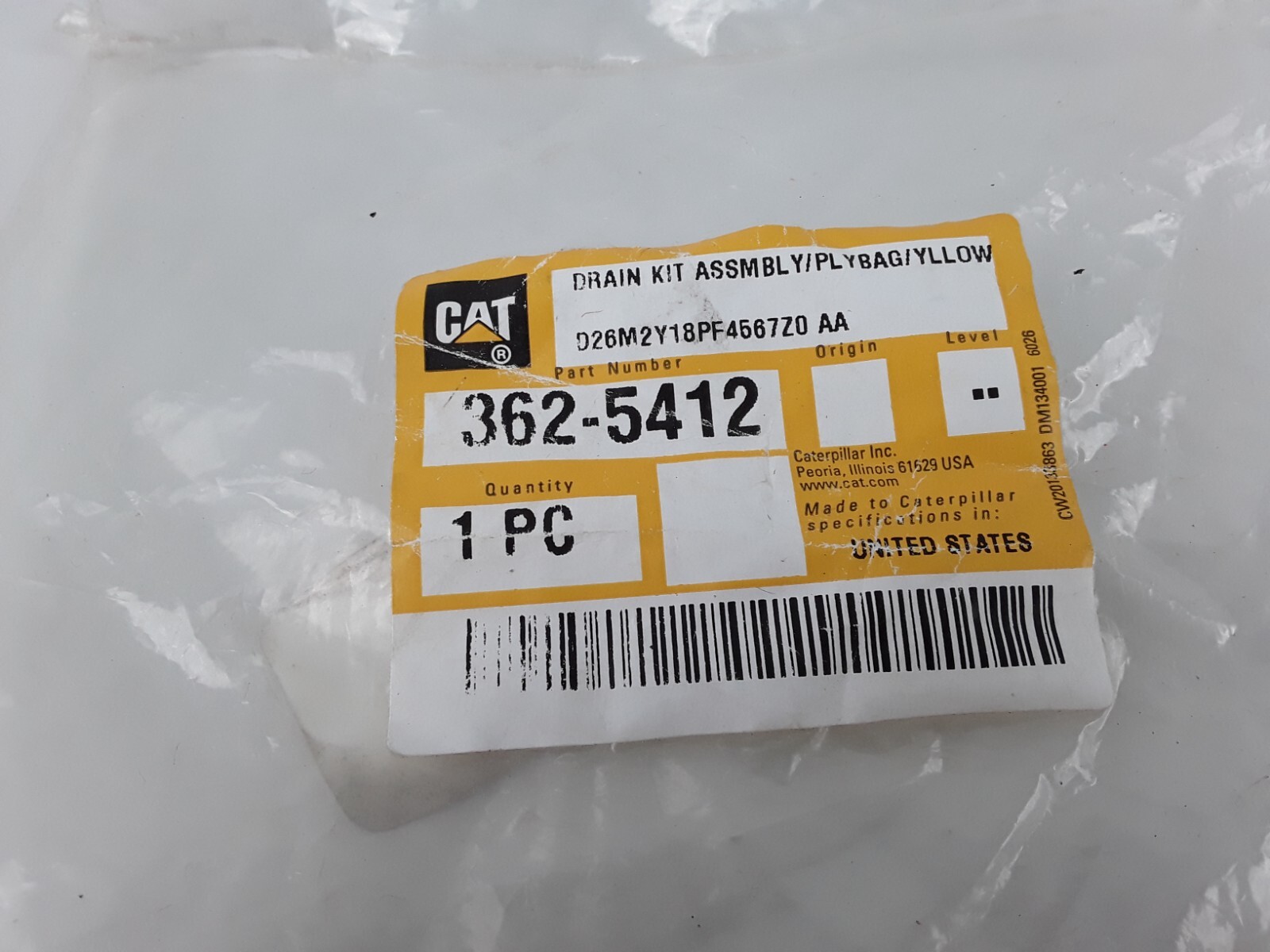 OEM Caterpillar 362-5412 Drain Kit Assembly CAT 3625412 for sale online ...