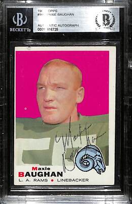 Maxie Baughan Signed 1969 Topps Card #169 Los Angeles Rams BAS/Beckett ...