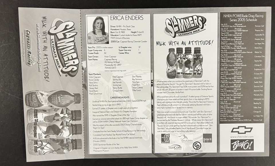 NHRA, Erica Enders, 2005 Slammers Pro Stock Cobalt Media/Press Kit | eBay