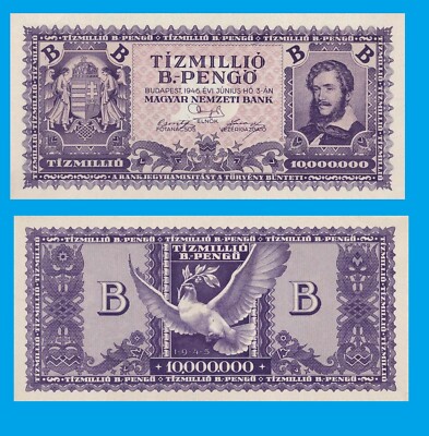 Hungary 10 000 000 B Pengo 1946 --+-- Copy | eBay