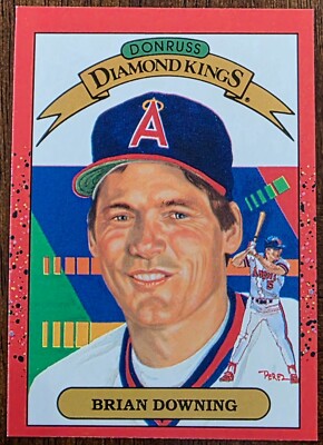 1990 DONRUSS BRIAN DOWNING DIAMOND KINGS CALIFORNIA ANGELS CARD #10 NM ...