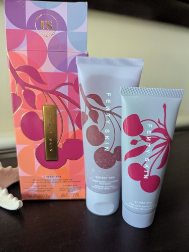 FENTY Skin Cherry Dub Duo Full Size Face Scrub and Mini AHA Body Scrub ...