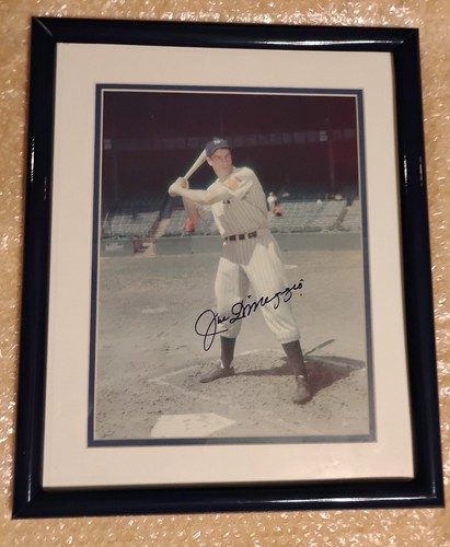 Joe Dimaggio Signed Framed Photo RARE BOLD BLUE INK COA stacks of ...