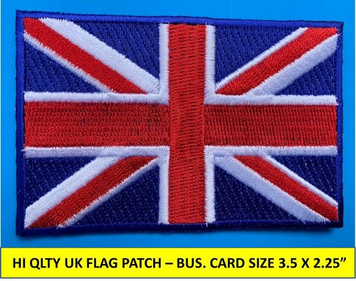 UNITED KINGDOM UK FLAG PATCH IRON-ON SEW-ON EMBROIDERED APPLIQUE (3½ x ...