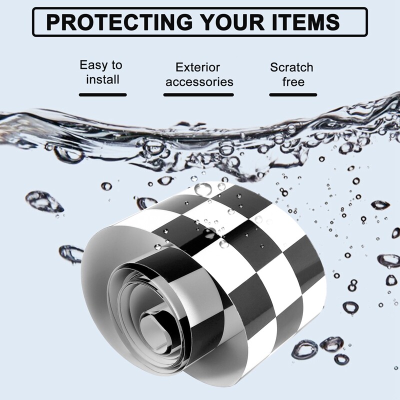 3 inch Black/White Checkered Decal Tape Car motorcycle Bike Tank ...