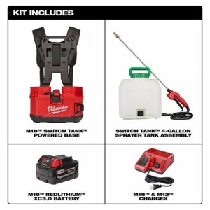 Milwaukee 18V 4G. Li-Ion Cordless Switch Tank Backpack Pesticide ...