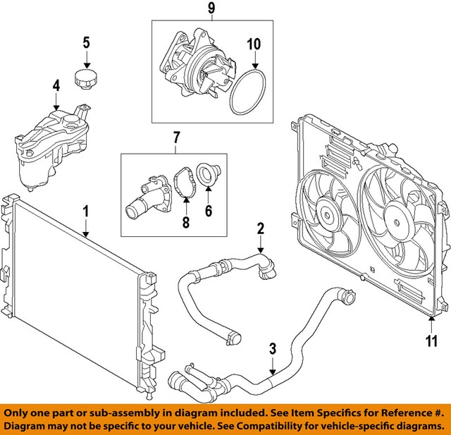 Genuine OEM Land Rover Lr2 Evoque Lower Radiator Hose - LR040733 for ...