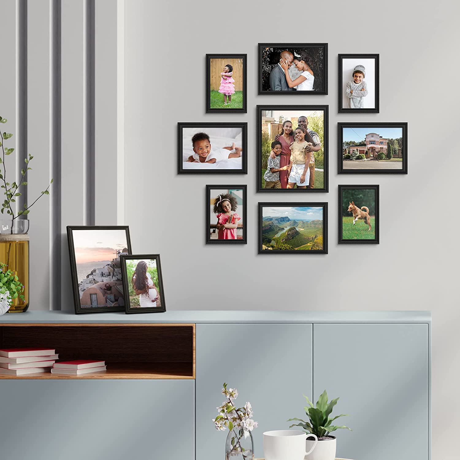 8X10 Black Picture Frame Beautifully Detailed Molding, Contemporary ...