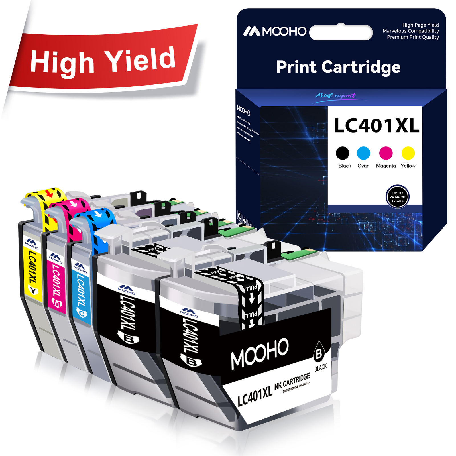 LC401 LC401XL Ink Cartridge compatible for Brother LC401 MFC-J1010DW ...
