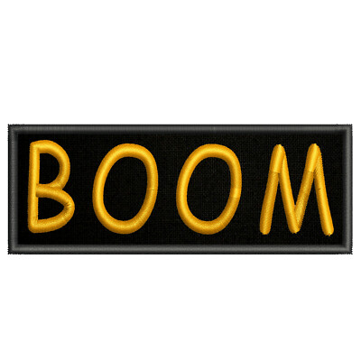 BOOM Patch 4" Embroidered Iron-On Applique Geeks Gamers Grim Darkness ...