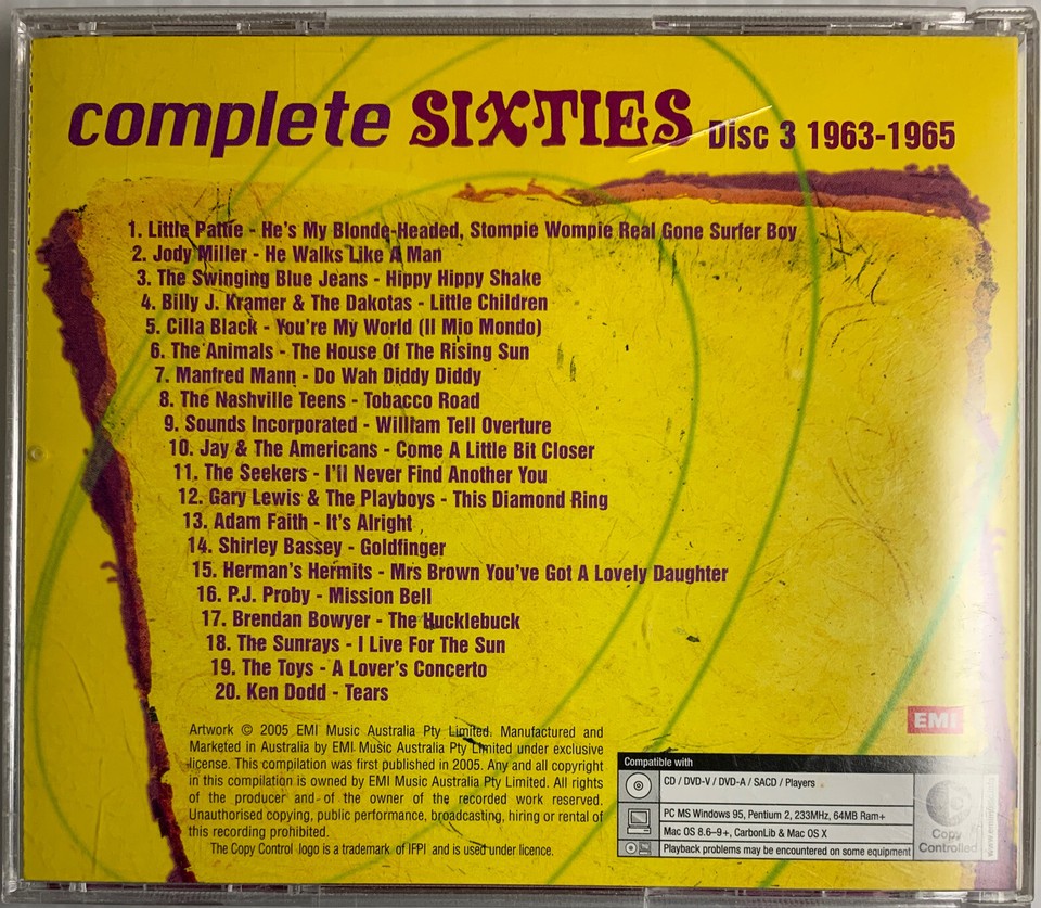 Complete Sixties 1967-1969 5-Disc Set MUSIC AUDIO CDs EMI 1960's 2005 ...