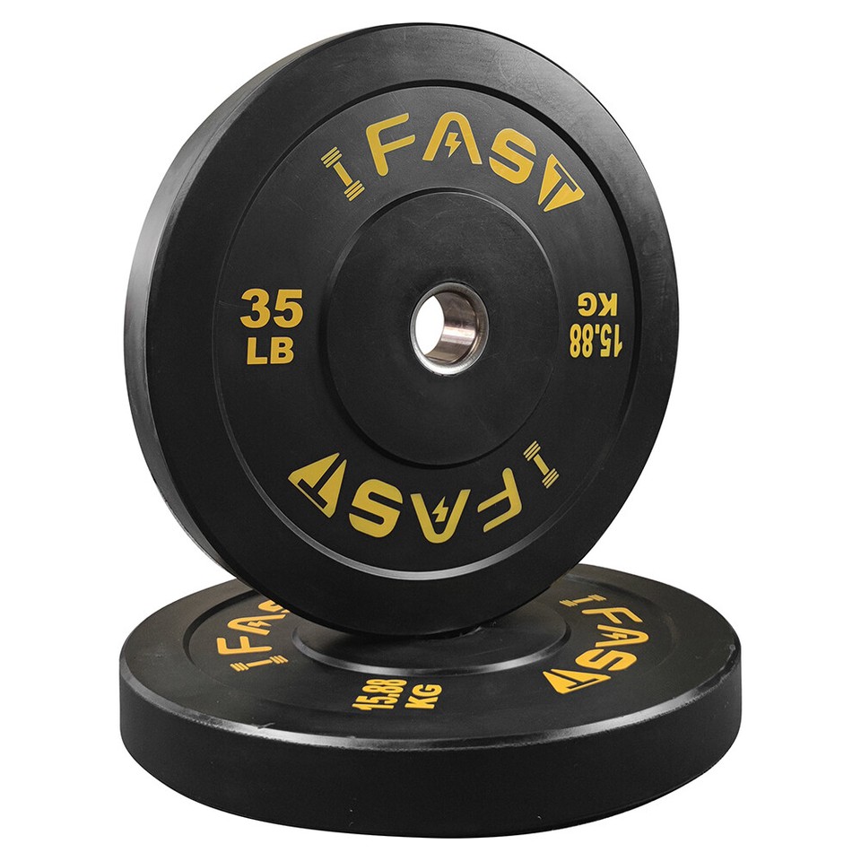 IFAST Olympic Weight Plates Set Rubber Bumper 2" Pair 10lb/25lb/35lb ...