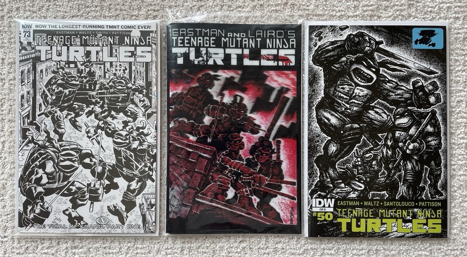 TMNT #1 Lenticular, TMNT #73 Lawson & #50 Cover RI Variant 1:10 IDW ...