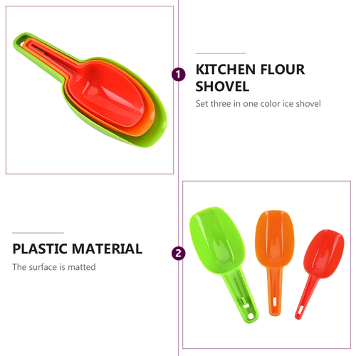 3 Pcs Flour Scoop Ice Spoon Popcorn Scoop Rice Scoops Ice Cream Scoop ...