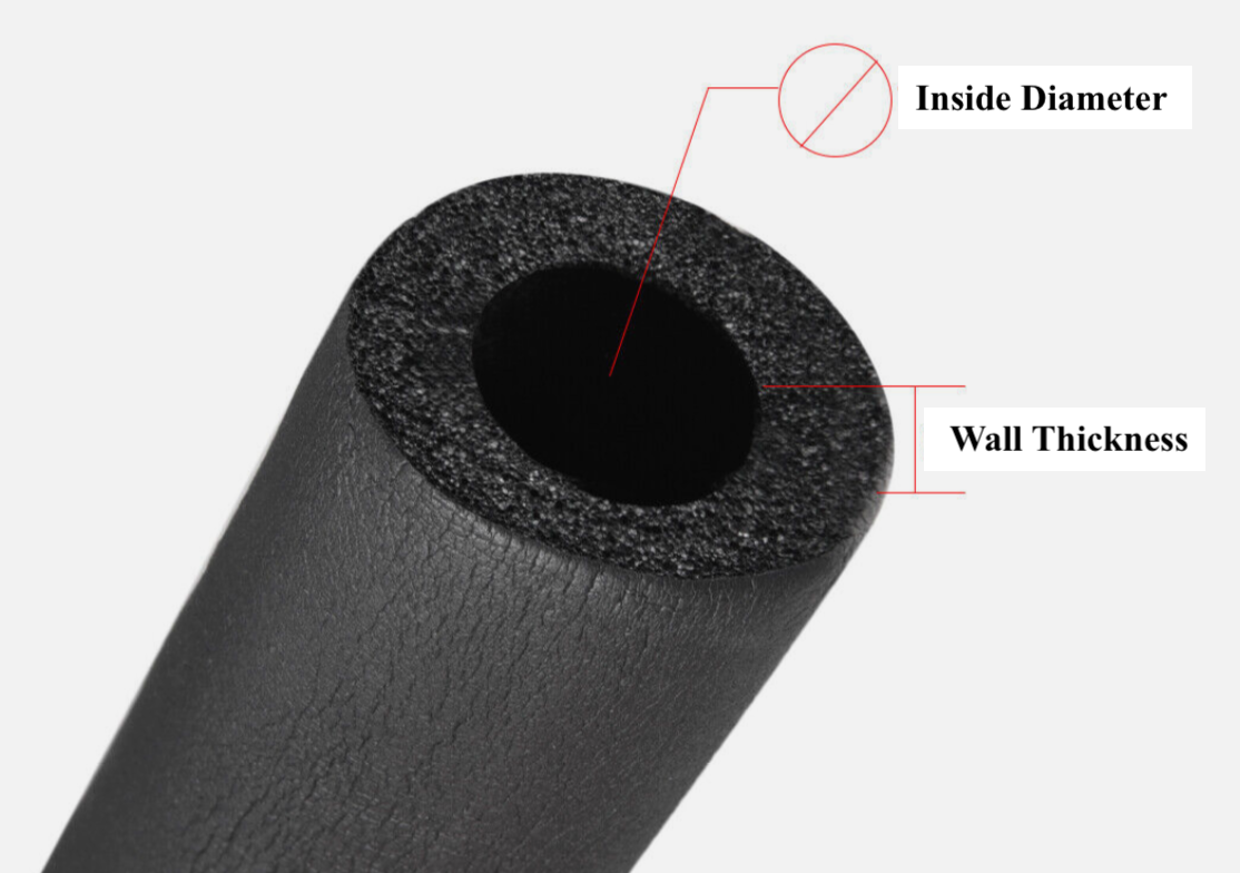 5 pieces Black Foam Rubber Pipe Tubing Heat and Cool Insulation 6 Foot ...