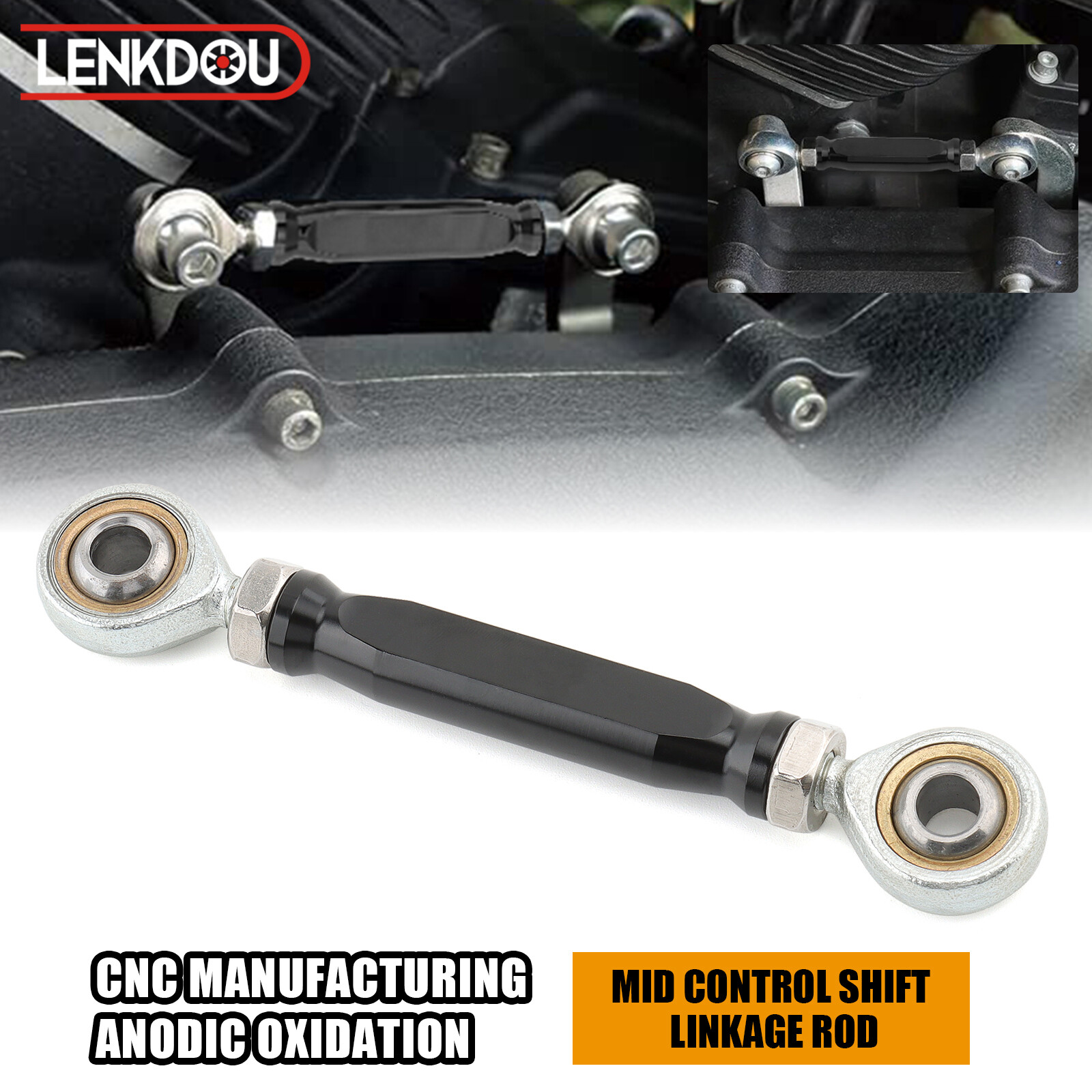 1X Mid Control Shift Linkage Shifter Link For Harley Dyna FXDC FXDL ...