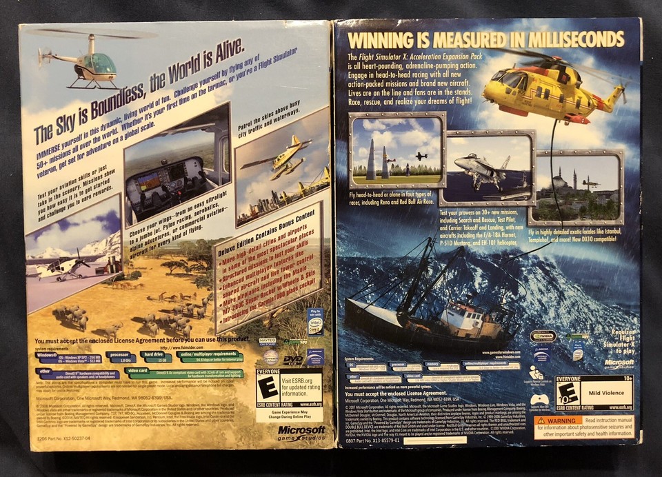 Microsoft Flight Simulator X Deluxe Edition & Acceleration Expansion ...